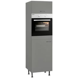 Backofen/K&uuml;hlumbauschrank Optifit, B:60cm H:211,8cm T:58,4cm, grau, Holzwerkstoff, Schr&auml;nke, "Elga", mit Soft-Close-Funktion, h&ouml;henverstellbaren