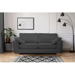 3-Sitzer Home Affaire, B:208cm H:95cm T:107cm, grau, Struktur weich (100% Polyester);Struktur fein (100% Polyester), Sofas, "Savoy", gemütliches Sofa