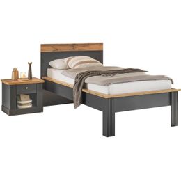 Schlafzimmer-Set Home Affaire, grau, Schlafzimmerm&ouml;bel-Sets, "Westminster", Bett Breite Liegefl&auml;che 90 oder 140cm und 1 Nachtkommode