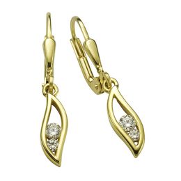 Vivance Damen Paar Ohrh&auml;nger "333 Gold 4x Zirkonia wei&szlig;", one-size, Gold, gelb, Gold, Ohrringe