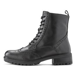 Lascana Damen Schnürboots, Gr. 38, schwarz, Obermaterial: 100% Schafsleder. Decksohle: 100% Synthetik. Futter: 75% Textilmaterial, 25% Schafsleder.