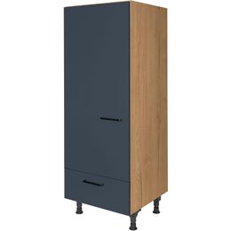 Kühlumbauschrank Nobilia, B:60cm H:167,8cm T:58,3cm, blau, Schränke, ""Easytouch", Ausrichtung wählbar, mit Schubkasten", vormontiert, Breite/Höhe: