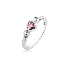 NENALINA Damen Fingerring "Bandring Herz Cubic Zirkonia Edelstein 925 Silber", 54mm,mit Steinen, Silber 925 (Sterlingsilber), 2mm, silber, Silber 925