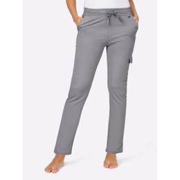 feel good Damen Relaxhose, Gr. 48, grau, 70% Baumwolle, 25% Polyester, 5% Elasthan, unifarben, Hosen