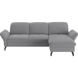 Sit & More Ecksofa SIT & MORE, B:267cm H:88cm T:200cm, grau, 100% Polyester, Wohnzimmer, Sofas, "Leandro L-Form", Wahlweise mit Bett-, Kopfteil - und