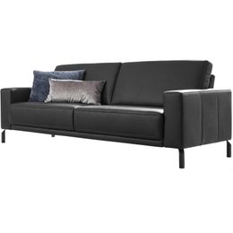 2,5-Sitzer Places of Style, B:218cm H:87cm T:88cm, schwarz, Sofas, "Apiro", auch mit motorischem Sitzvorzug, in 3 Breiten, Dickleder, Federkern