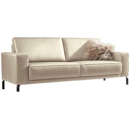 2-Sitzer Places of Style, B:158cm H:87cm T:88cm, beige, Sofas, "Apiro", auch mit motorischem Sitzvorzug, Dickleder, Federkern