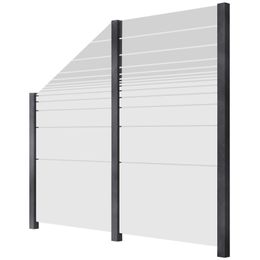STAKET PRO Zaun, Pfosten: 3 Stk., grau, Zaunelemente, Glaszaun, Gesamtl&auml;nge: 2,29 m, 3 Pfosten