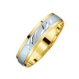 Firetti Damen Trauring "Schmuck Geschenk Gold 375 Hochzeit Ehering Trauring "LIEBE"", 17, ohne Brillant, Gelbgold 375 Wei&szlig;gold 375, 5mm, gold,