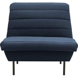 Sessel, B:92cm H:92cm T:103cm, blau, LOOKS by Wolfgang Joop, 100% Polyester, Wohnzimmer, Sessel, "LOOKS IX", Quersteppung, ohne Armlehnen