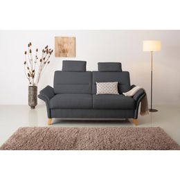 3-Sitzer Home Affaire, B:186cm H:90cm T:89cm, grau, 100% Polyester, Sofas, "Westerland", Federkern-Polsterung. wahlweise mit Armlehnfunktion