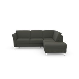 Sit & More Ecksofa SIT & MORE, B:248cm H:87cm T:213cm, grau, Wohnzimmer, Sofas, "Visby L-Form", Wahlweise mit Bettfunktion und Stauraum, frei im Raum stellbar