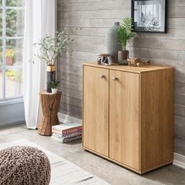 Hochkommode Wiemann, B:80cm H:86cm T:43cm, braun, Holz teilmassiv, Sideboards, "Kiruna", vormontiert