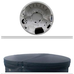 Winterschutzhaube American Spa, B:203cm H:12cm L:203cm, grau, Lederimitat, Planen, &Oslash;203 cm, geeignet f&uuml;r Whirlpools