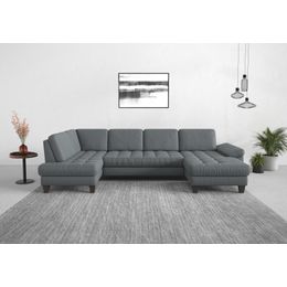 Sit & More Wohnlandschaft SIT & MORE, B:338cm H:88cm T:172cm, grau, 100% Polyester, Sofas, "Westham U-Form", wahlweise mit Bettfunktion, Bettkasten,