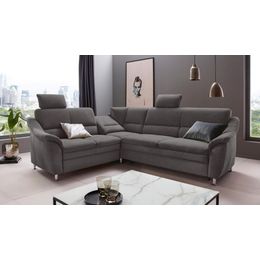 Ecksofa Places of Style, B:249cm H:90cm T:209cm, grau, Luxus-Microfaser Lederoptik (100% Polyester);Luxus-Microfaser (100%