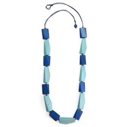 Damen Lange Kette "Hanni", blau, Basic, Collezione Alessandro, Holz, Halsketten, mit Holzelementen