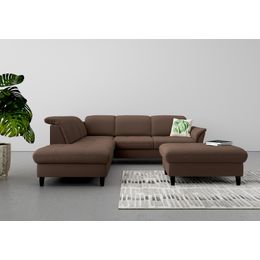 Sit & More Ecksofa SIT & MORE, B:261cm T:224cm, braun, 98% Polyester, 2% Polyamid, Wohnzimmer, Sofas, "Maggiore L-Form", wahlweise mit Kopfteilverstellung,