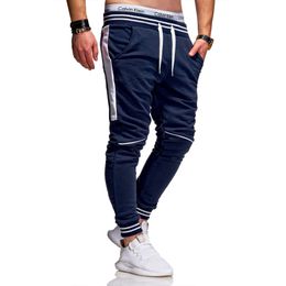 behype Herren Sweathose "SYDER", blau, Gr. S, 70% Baumwolle, 30% Polyester, Hosen, mit coolen Kontrast-Akzenten