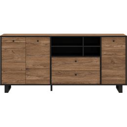 Sideboard FORTE, B:180,8cm H:81,6cm T:42cm, schwarz, Wohnzimmer, Sideboards, Breite ca. 180 cm