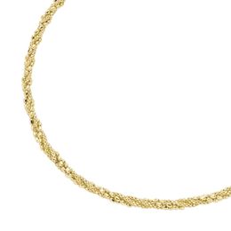 Smart Jewel Damen Collier "Fantasiekette, gedreht, Silber 925", 45cm, Silber 925 (Sterlingsilber), gold, Silber 925 (Sterlingsilber), Halsketten