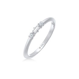 Elli DIAMONDS Damen Fingerring "Verlobungsring Diamant (0.03 ct.) Rechteck 925 Silber", 54mm, 0,01 P1 = bei 10-facher Vergr&ouml;&szlig;erung erkennbare