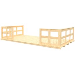 Terrasse Konifera, B:380cm H:90cm T:200cm, beige, Holzwerkstoff, Gartenhaus-Terrassen, "Lillevilla", f&uuml;r Gartenhaus &raquo;Lillevilla 279&laquo; / &raquo;Lillevilla