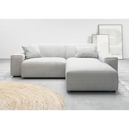 Ecksofa Andas, B:234cm H:71cm T:191cm, silber, 95% Polyester, 5% Nylon, Wohnzimmer, Sofas, "Glimminge L-Form auch in Breitcord, Feincord + Easy