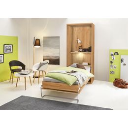 Schrankbett Priess, H:211cm, beige, Schrankbetten, "Ancona", mit Regal und LED-Beleuchtung