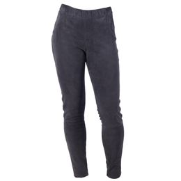 Maze Damen Lederhose "4202171", grau, Gr. XL, Obermaterial: 100% Ziegenleder; Innenseite: 96% Baumwolle, 4% Elasthan, Hosen