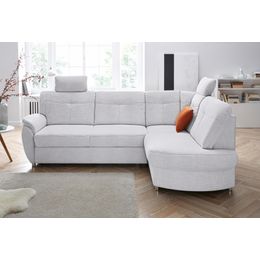 Sit & More Ecksofa SIT & MORE, B:246cm H:91cm T:176cm, silber, Kunstleder SOFTLUX;Luxus-Microfaser ALTARA NUBUCK (100% Polyester);Luxus-Microfaser (90%