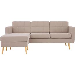 Ecksofa Home Affaire, B:205cm H:84cm T:150cm, grau, Struktur fein (100% Polyester);Luxus-Microfaser Vintageoptik (100% Polyester);Luxus-Microfaser