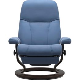 Relaxsessel stressless, B:76cm H:100cm T:74cm, blau, Leder BATICK: BATICK ist ein leicht korrigiertes, durchgefärbtes und genarbtes Möbelleder, bei
