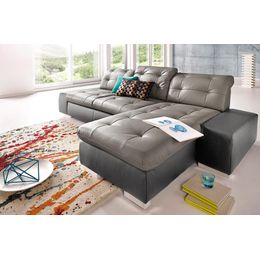Sit & More Ecksofa SIT & MORE, B:284cm H:84cm T:109cm, grau, Kunstleder SOFTLUX/Struktur (100% Polyester);Kunstleder SOFTLUX/Feinstruktur (100%