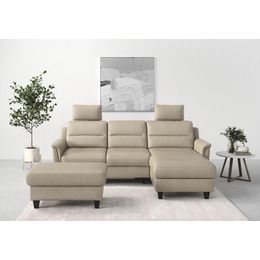 Sit & More Ecksofa SIT & MORE, B:234cm H:90cm T:168cm, beige, Wohnzimmer, Sofas, "Farö L-Form", inklusive Federkern, wahlweise mit Bettfunktion und Bettkasten