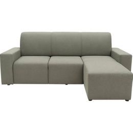 Ecksofa, B:222cm H:88cm T:150cm, grau, LOOKS by Wolfgang Joop, 100% Polyester, Wohnzimmer, Sofas, "LOOKS X L-Form", Longchair individuell tauschbar