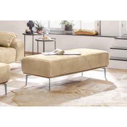 Polsterhocker W.Schillig, B:150cm H:46cm T:60cm, beige, Stoff S37 (100% Polyester);ROHLEDER Chenille-Flachgewebe Q2 W77 (68% Polyacryl, 32%