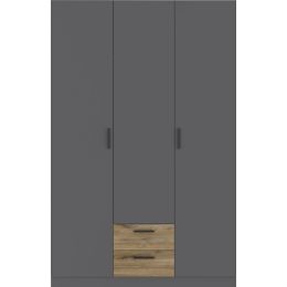 Drehtürenschrank FORTE, B:135,6cm H:210,5cm T:54,2cm, grau, Schränke, mit 5 Einlegeböden