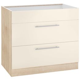 Wiho-K&uuml;chen Kochfeldumbauschrank WIHO K&Uuml;CHEN, B:90cm H:82cm T:57cm, beige, Schr&auml;nke, "Flexi2"