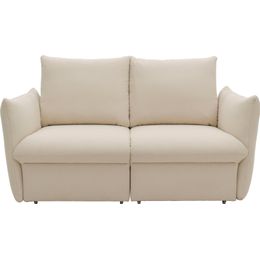 Schlafsofa, B:180cm H:100cm T:97cm, beige, LOOKS by Wolfgang Joop, 100% Polyester, Wohnzimmer, Sofas, "LOOKS XII", mit Bettfunktion, Kissenoptik,