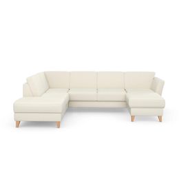 Sit & More Wohnlandschaft SIT & MORE, B:303cm H:87cm T:213cm, beige, Sofas, "Visby U-Form", wahlweise mit Bettfunktion und Stauraum, frei im Raum stellbar
