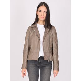 Maze Damen Lederjacke "4202129", grau, Gr. XL, Obermaterial: 100% Schafsleder; Innenfutter: 100% Baumwolle; &Auml;rmelfutter: 100% Polyester, Jacken