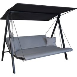 Hollywoodschaukel, B:210cm H:160cm T:145cm, grau, Angerer FREIZEITMÖBEL, Obermaterial: 100% Polyacryl, Garten, Hollywoodschaukeln, "Lounge Zip