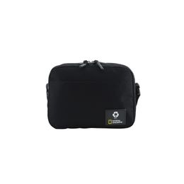 Damen Schultertasche "OCEAN", National Geographic, schwarz, Kunstfaser, unifarben, Taschen, hergestellt aus recycelten PET-Flaschen