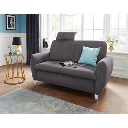 Sit & More 2-Sitzer SIT & MORE, B:150cm H:93cm T:90cm, grau, Sofas, "Daytona", inklusive Federkern und einer Kopfstütze