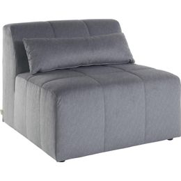 Sofa-Mittelelement, B:90cm H:74cm T:90cm, grau, LeGer Home by Lena Gercke, 100% Polyester, Polsterelemente, "Maileen", separat stellbar oder fest
