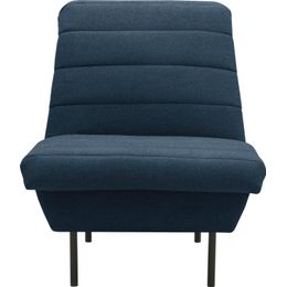 Sessel, B:72cm H:92cm T:103cm, blau, LOOKS by Wolfgang Joop, 100% Polyester, Sessel, "LOOKS IX", Quersteppung, ohne Armlehnen