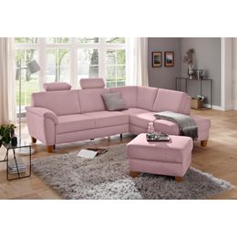 Ecksofa Home Affaire, B:250cm H:89cm T:201cm, rosa, Struktur ( 100% Polyester);Struktur fein ( 100% Polyester);Luxus-Microfaser ALTARA NUBUCK (100%