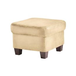 Hocker Home Affaire, B:60cm H:40cm T:60cm, beige, sch&ouml;n changierende Chenille aus 44% Polyacryl, 37% Polyester und 19% Baumwolle;strapazierf&auml;higes