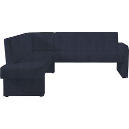Eckbank Home Affaire, B:210cm H:89cm T:160cm, blau, Holzwerkstoff, Massivholz, Polyester, Küche, Sitzbänke, "Umag", Sitz und Rücken gepolstert,